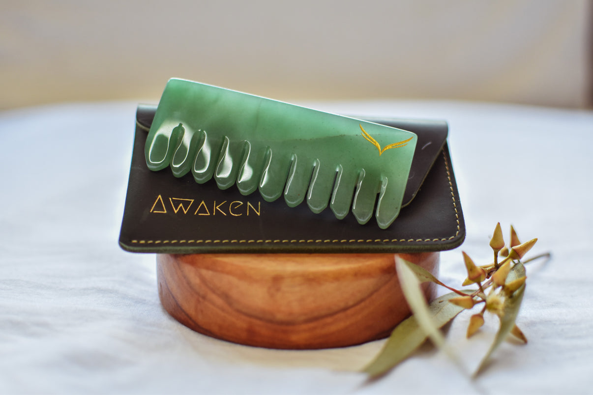 Green Aventurine Crystal Comb – Awaken Crystal Combs